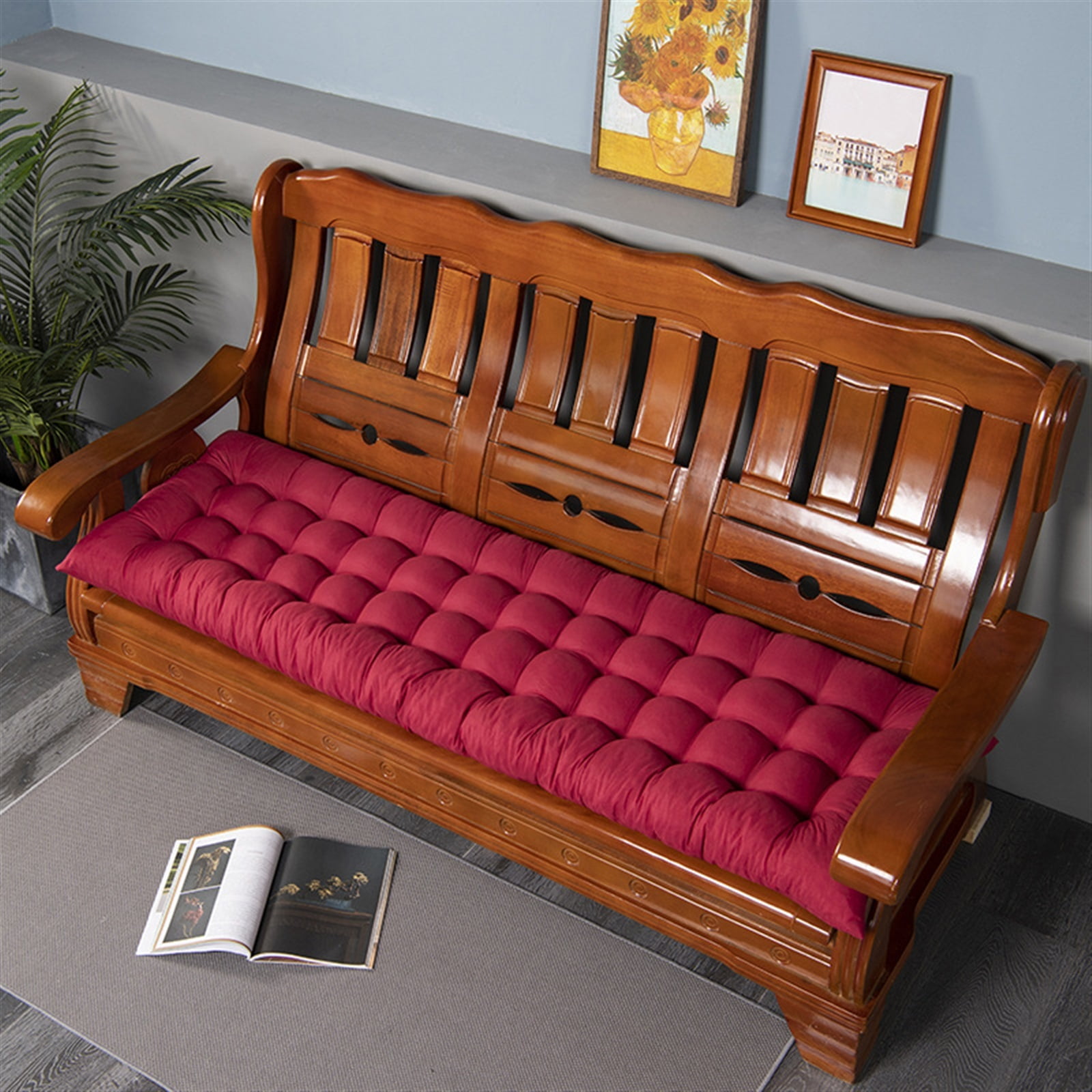 Thick sofa pad, three -person seat cushion, pearl cotton long stool ...