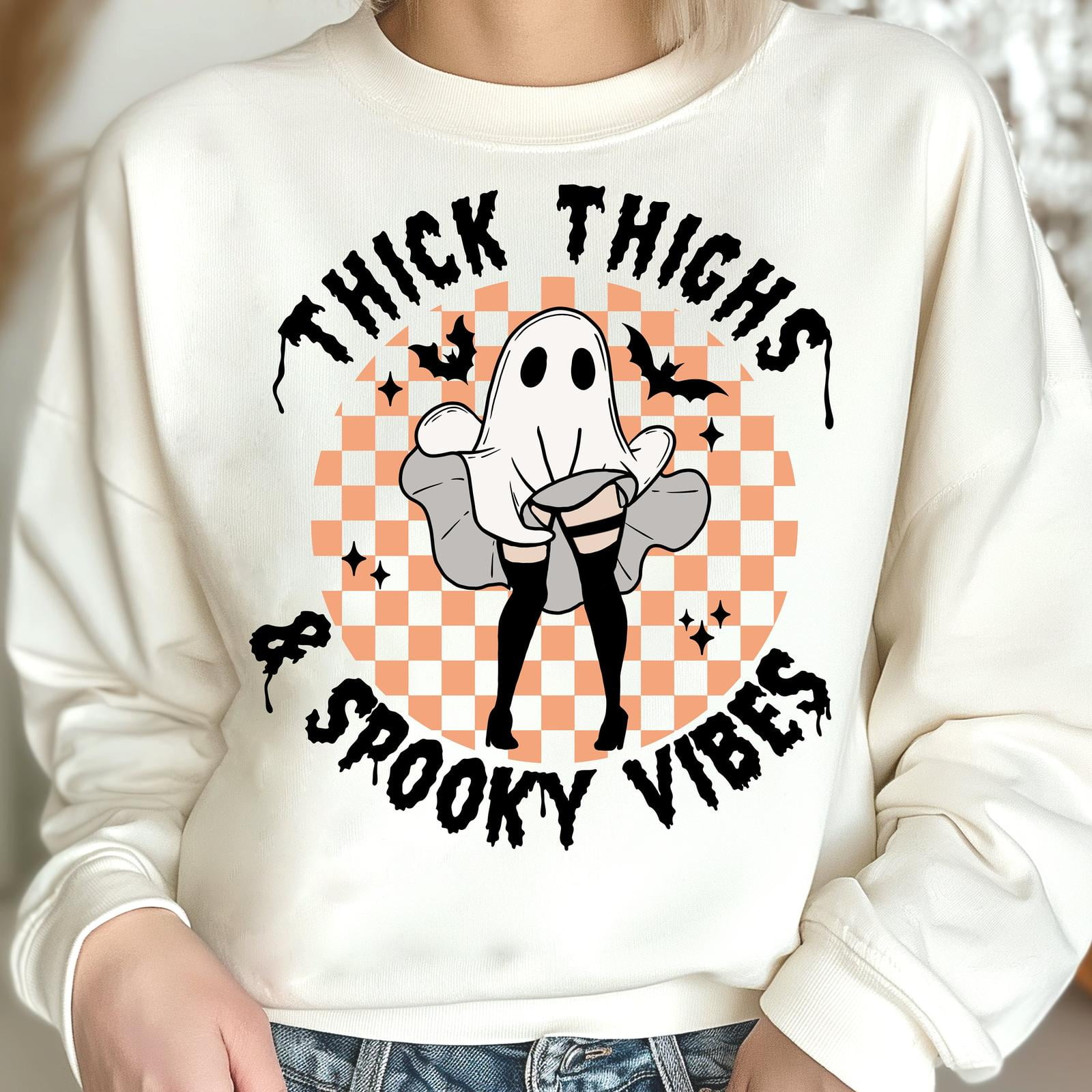 Thick thighs and spooky vibes png,Retro halloween png,Halloween Png ...