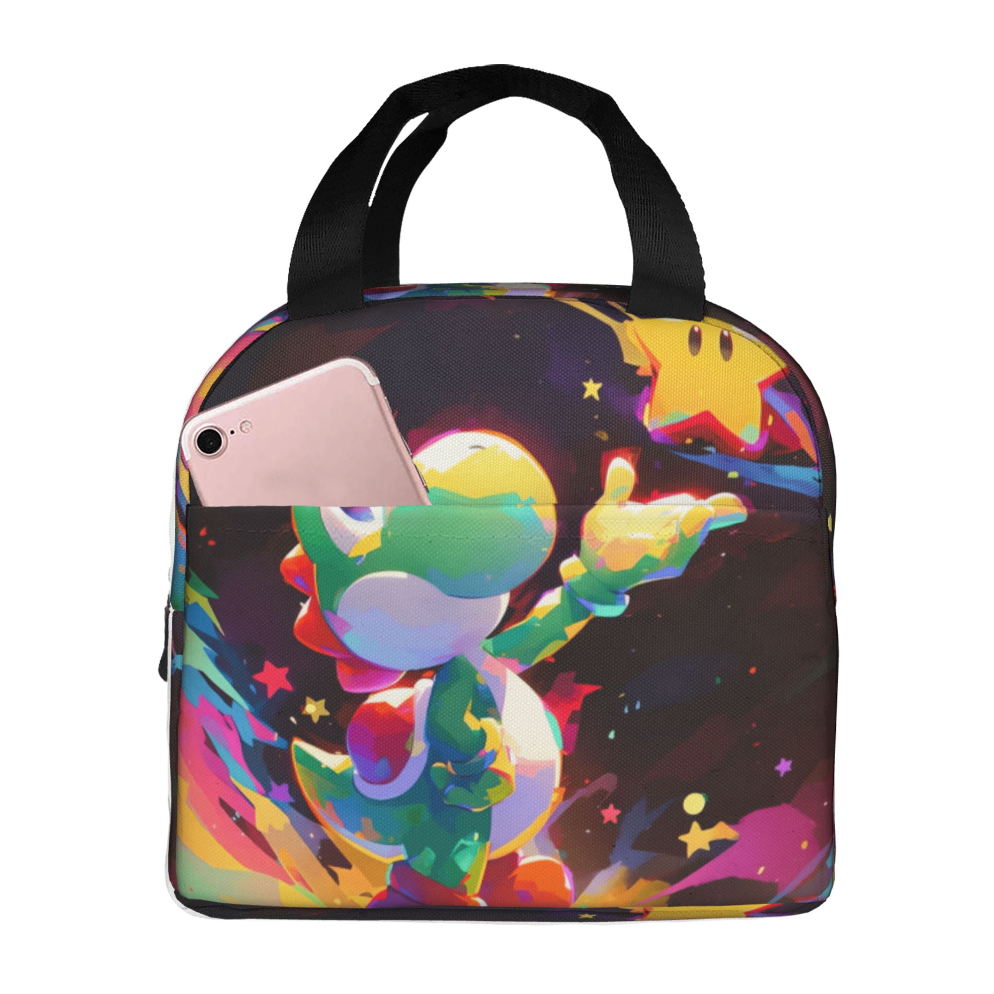 Thicken Insulation Yoshi Rainbow Star Lunch Bag, Waterproof Thermal Tote for Travel Beach Picnic ...