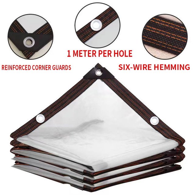 Thicken Transparent Waterproof Tarpaulin Garden Rainproof Clear Poly ...