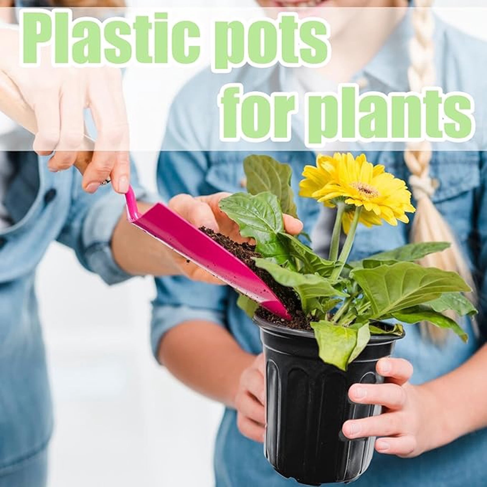 Thickened 1 Gallon Plastic Nursery Pots,Flexible Seedling Starter Pots ...