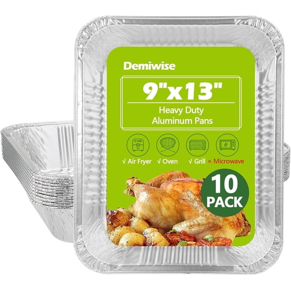 Thickened 10 Pack Heavy Duty Aluminum Pans, 9x13 Aluminum Foil Pans ...