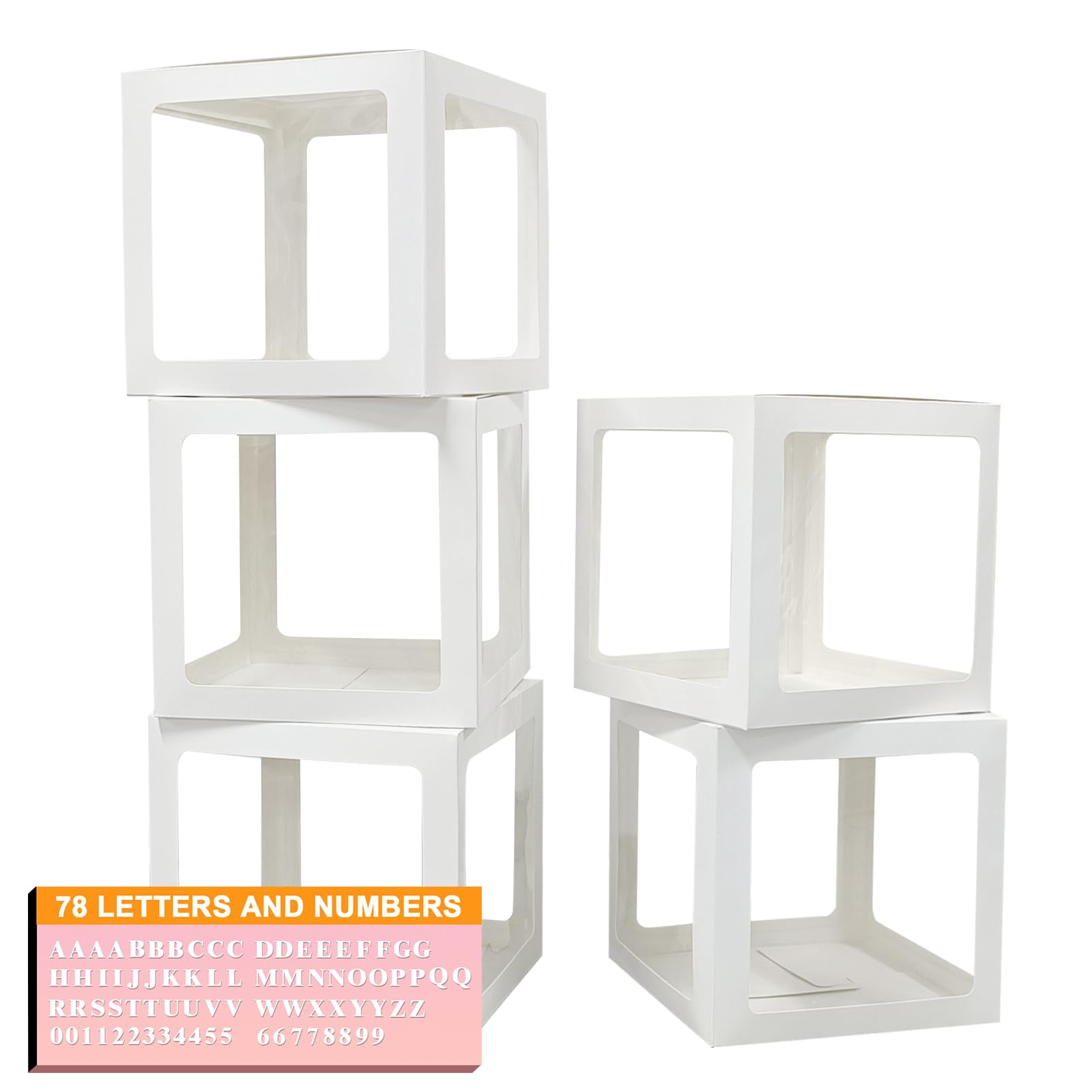 Thickened 5 PCs White IFF17 Transparent Balloon Boxes Letters & Numbers ...