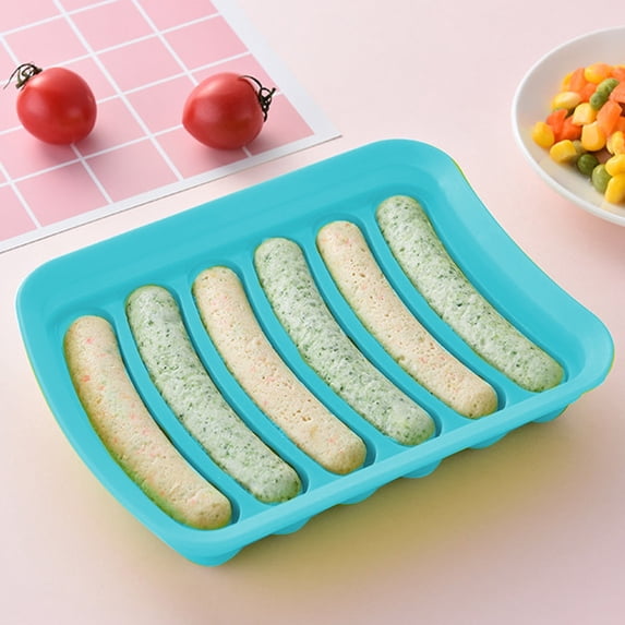 Thickened 6-Cavity Sausage and Ham Molds, Silicone Baking Hot Dog Molds ...