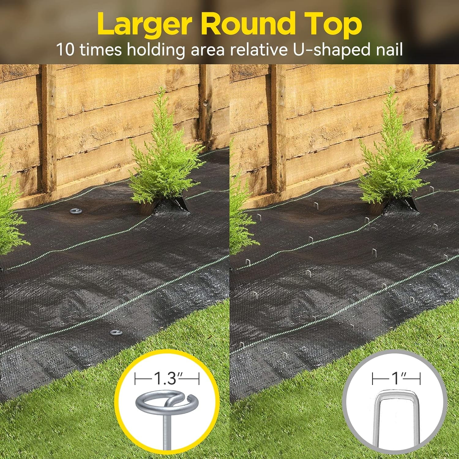 Thickened 8 Gauge 6 Inch Landscape Fabric Pins 40 Pack, Galvanized ...