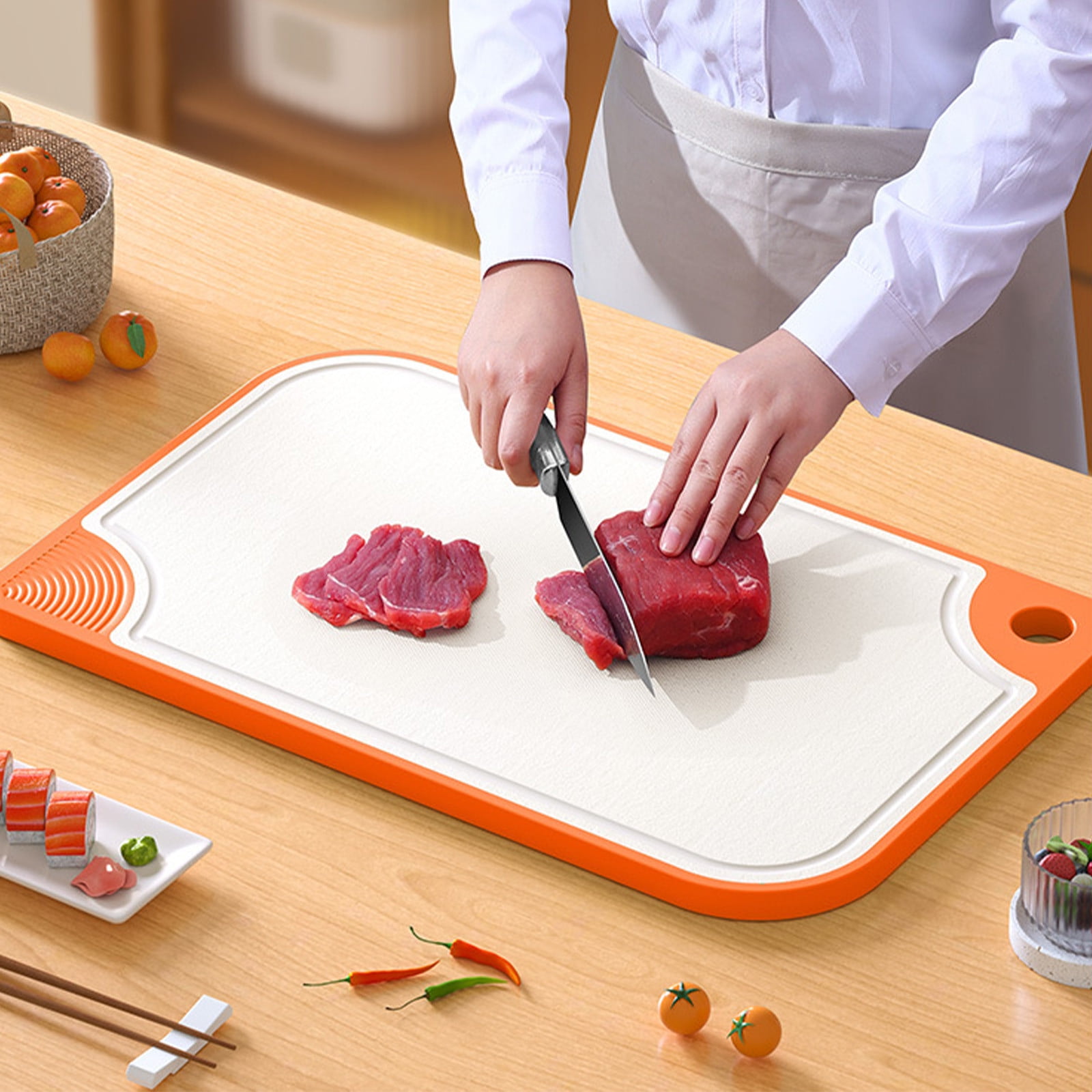 Thickened Anti-Spill Cutting Board – Slip-Resistant Food Grade Plastic ...