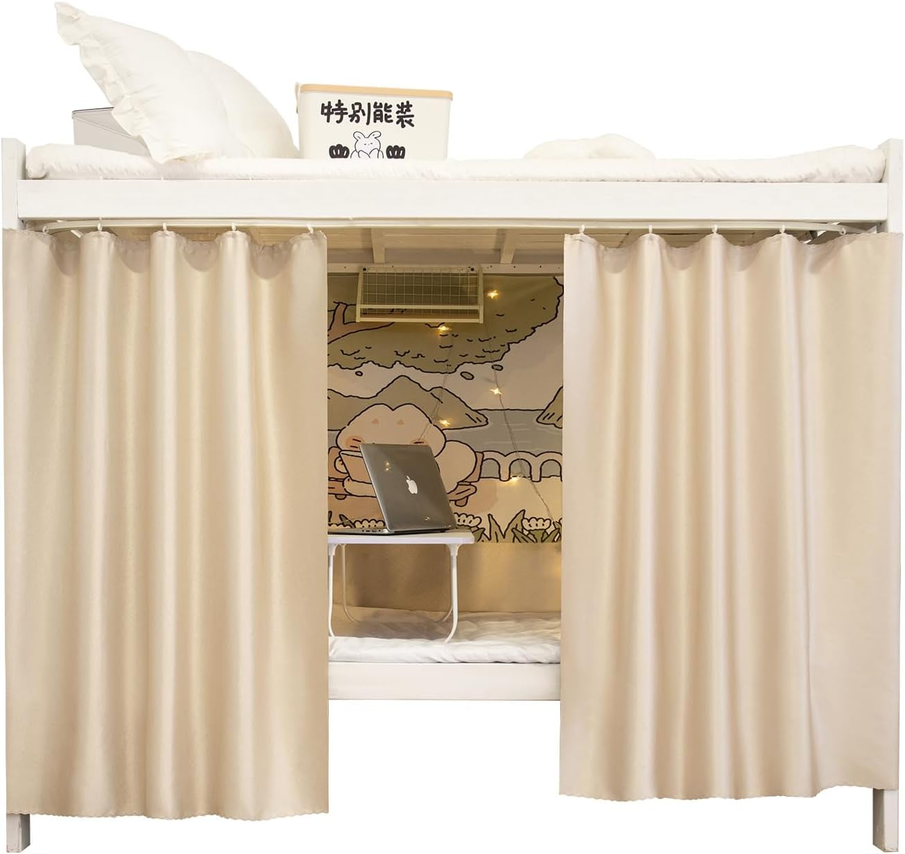 Thickened Breathable Blackout Bunk Bed Curtain Panels for Twin Bottom ...