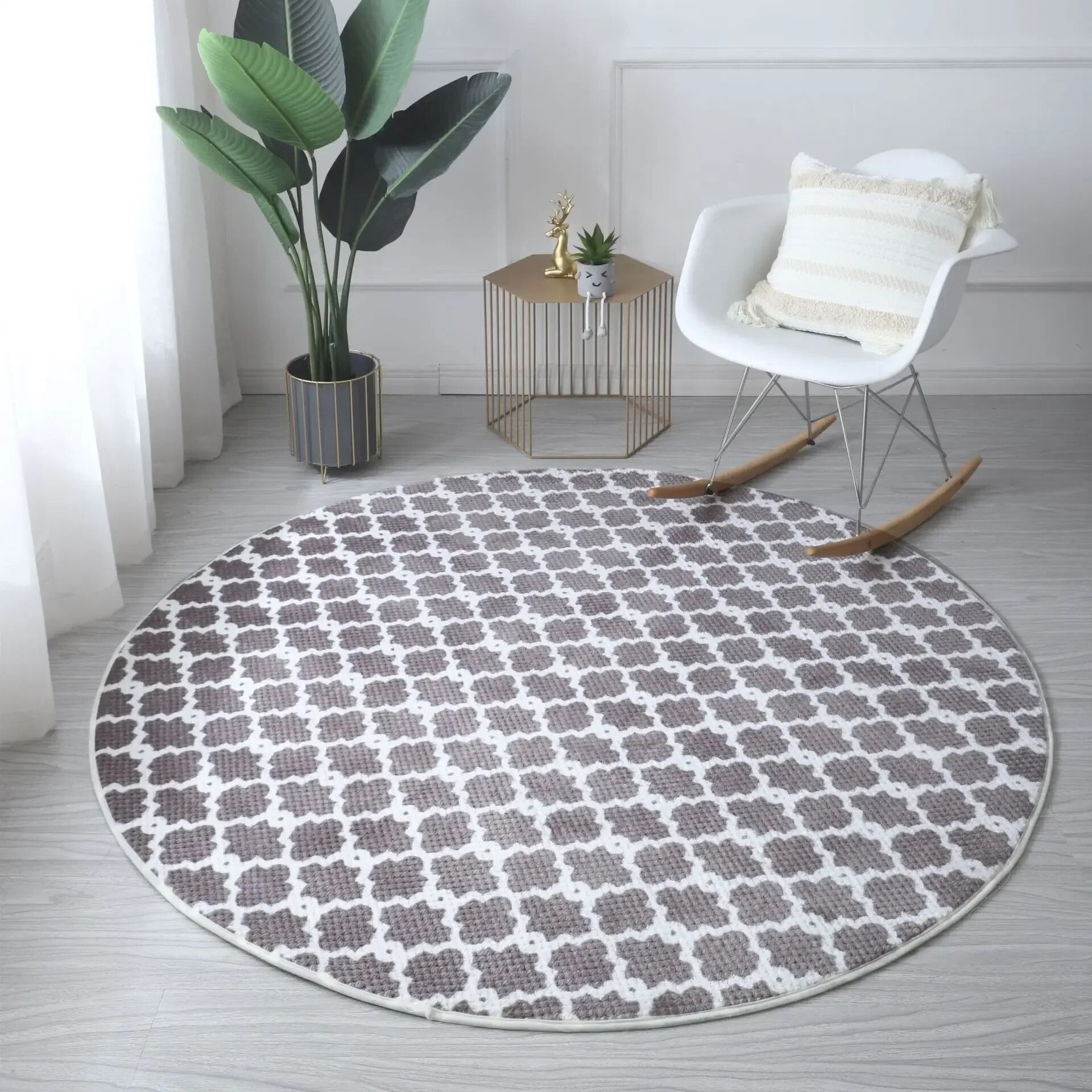 Thickened Circular Carpet Bedroom Bedside Cute Full Bed Sitting Carpet ...