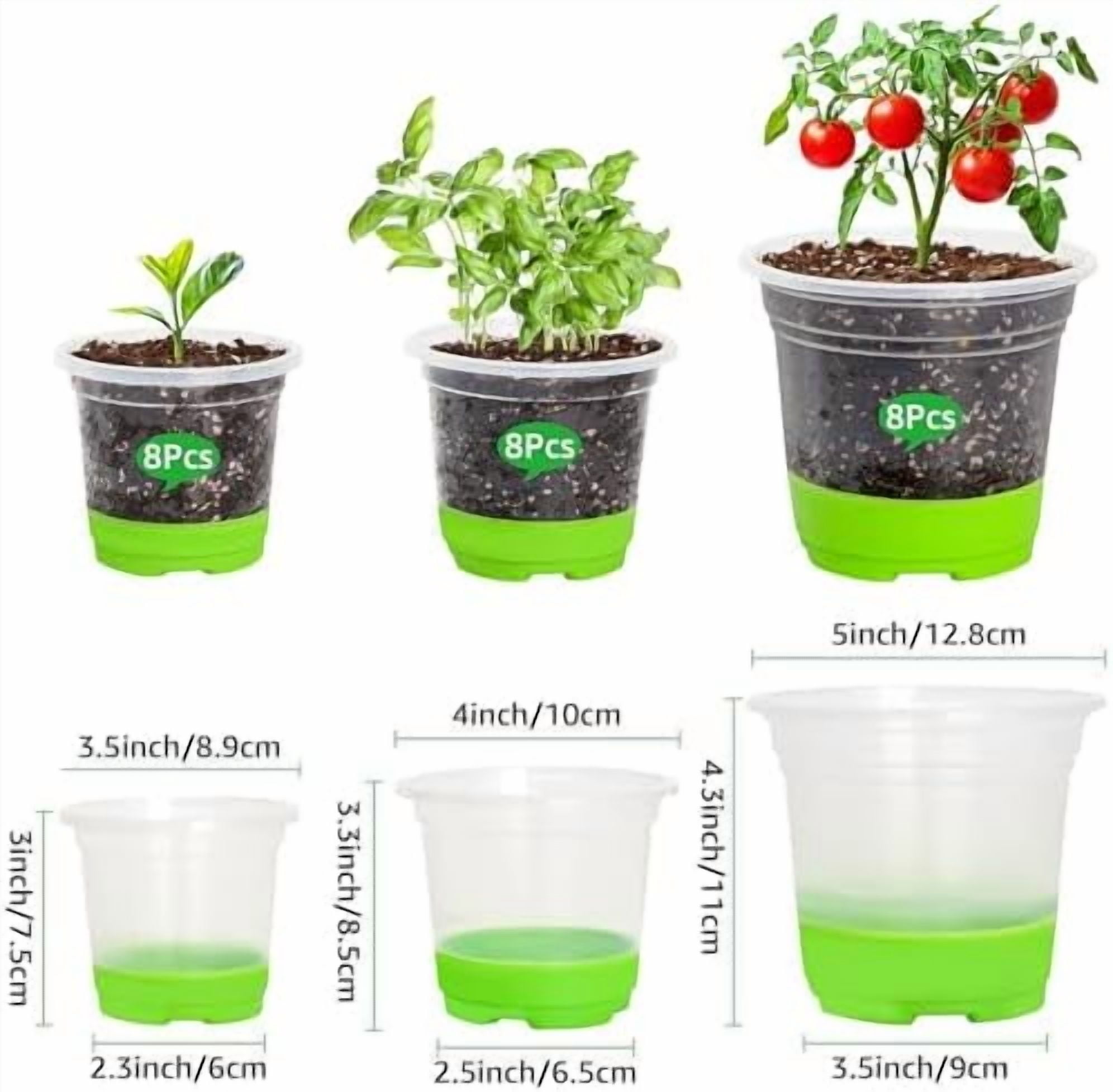 Thickened Clear Nursery Pots with Silicone Base for Easy Transplant 24 ...