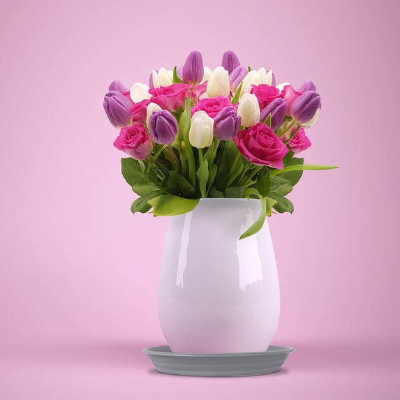 Thickened Flowerpot Tray Flowerpot Base Circular Water Tray Mobile ...