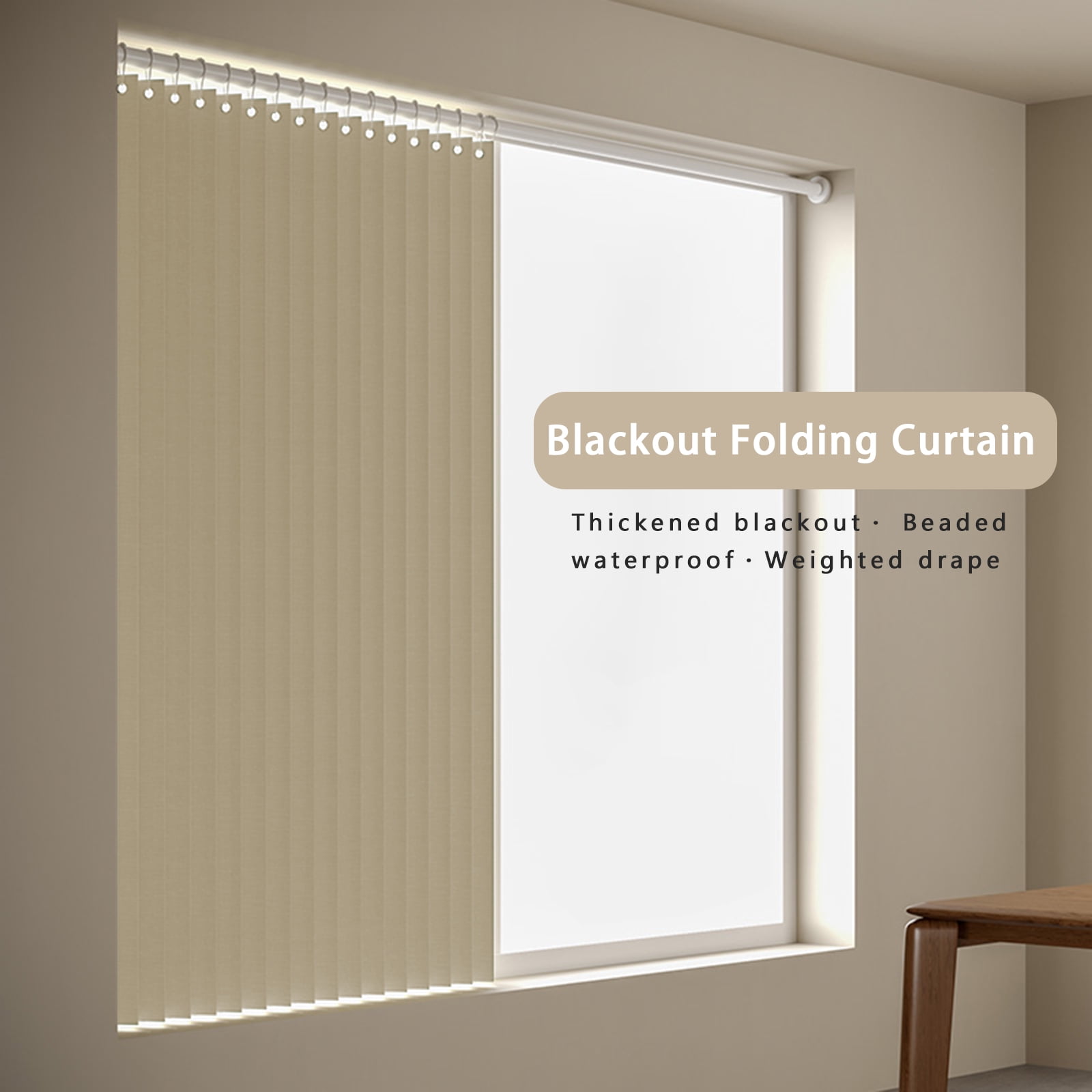 Thickened Magnetic Blackout Accordion Folding Window Curtain Panel Sun ...