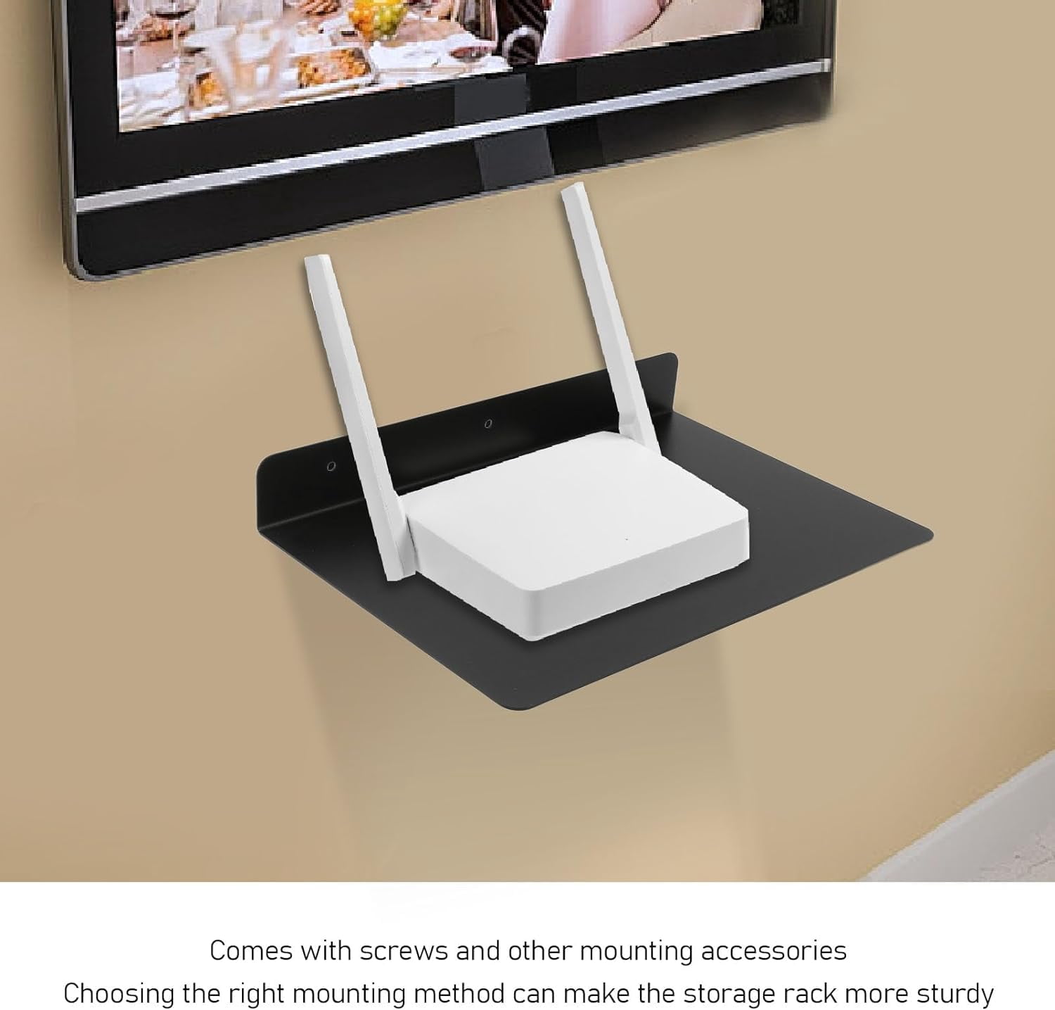 Thickened Metal Wall Mount Shelf for AV Devices - Floating Shelf for ...