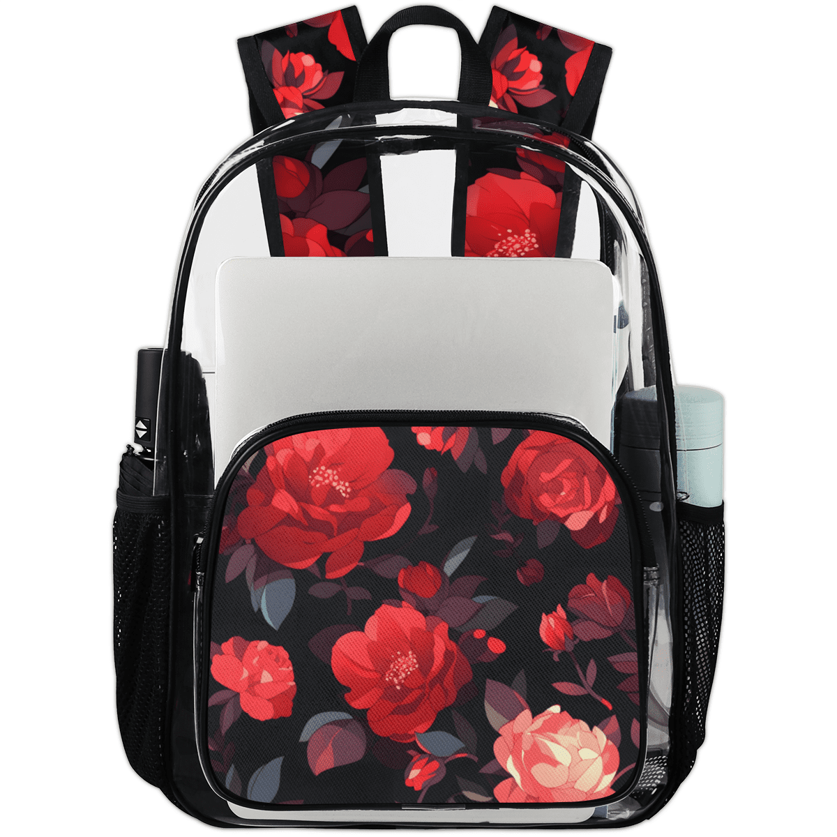 Thickened PVC Clear Backpack,Transparent Backpack with Multiple ...