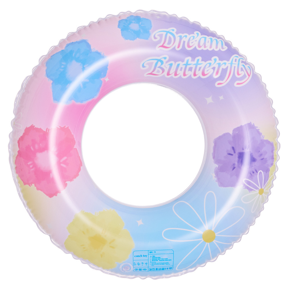 Thickened PVC Inflatable Swimming Circle Retro Sequined Cute Cartoon ...