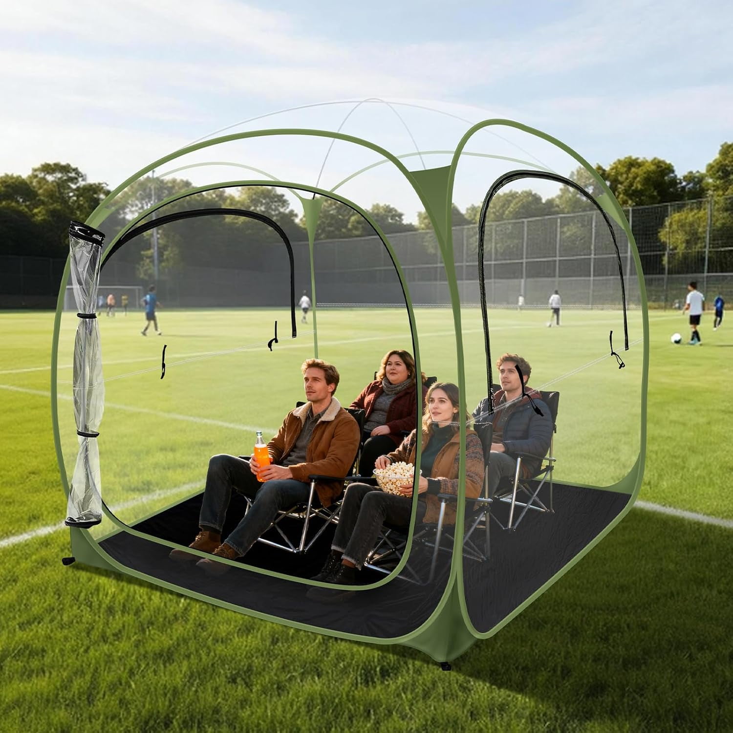 Thickened PVC Sports Tent - All-Weather Shelter Pod for 2-6 Person, Pop ...