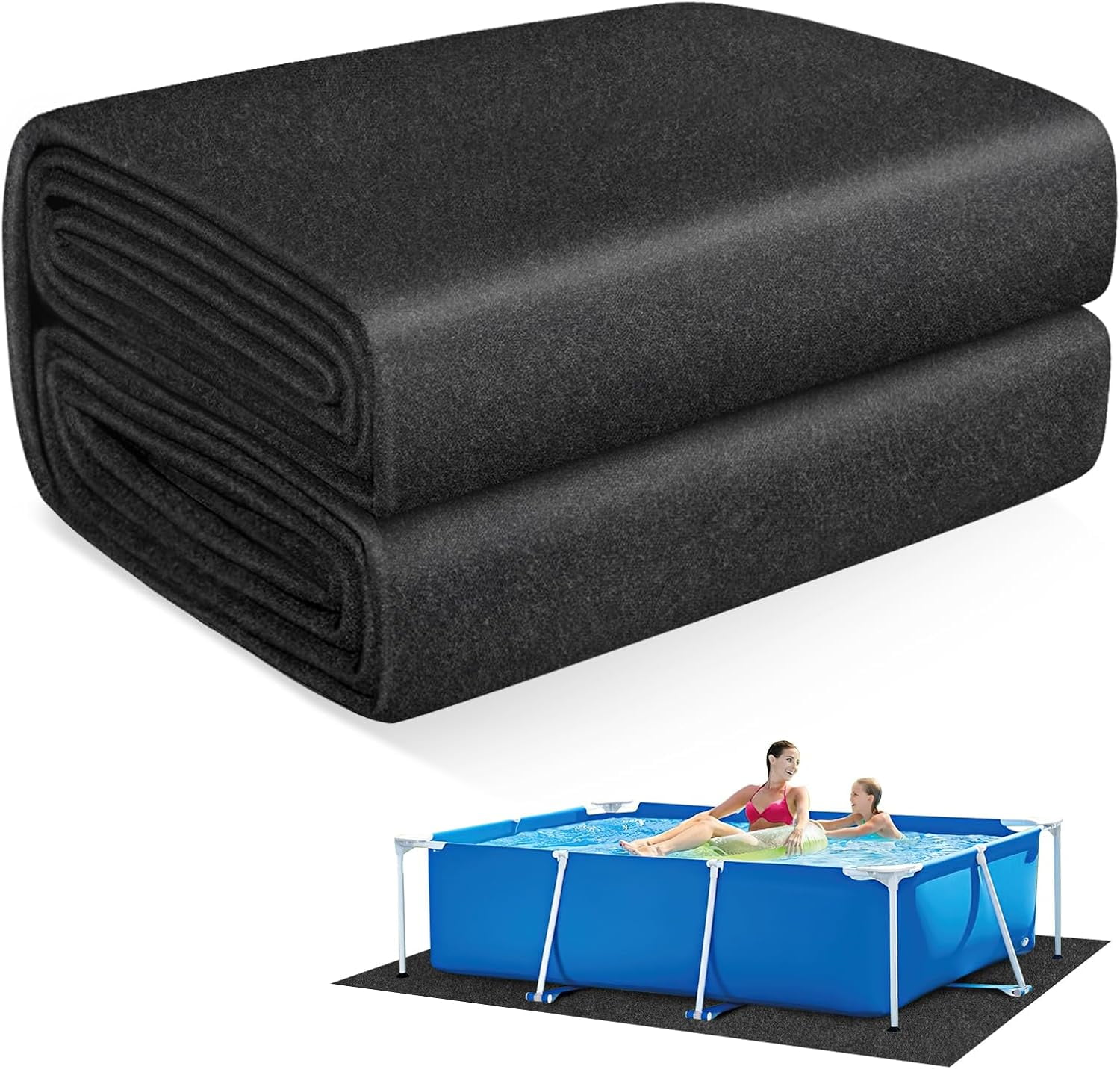 Thickened Pool Liner Pad for Above Ground Pool, 32’x 16’ Rectangle ...