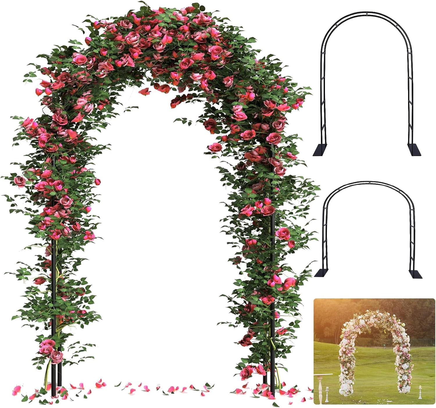 Thickened Rustproof Garden Arch, Wedding Arch- 4.6 * 7.8 or 6.4 * 7.5Ft ...
