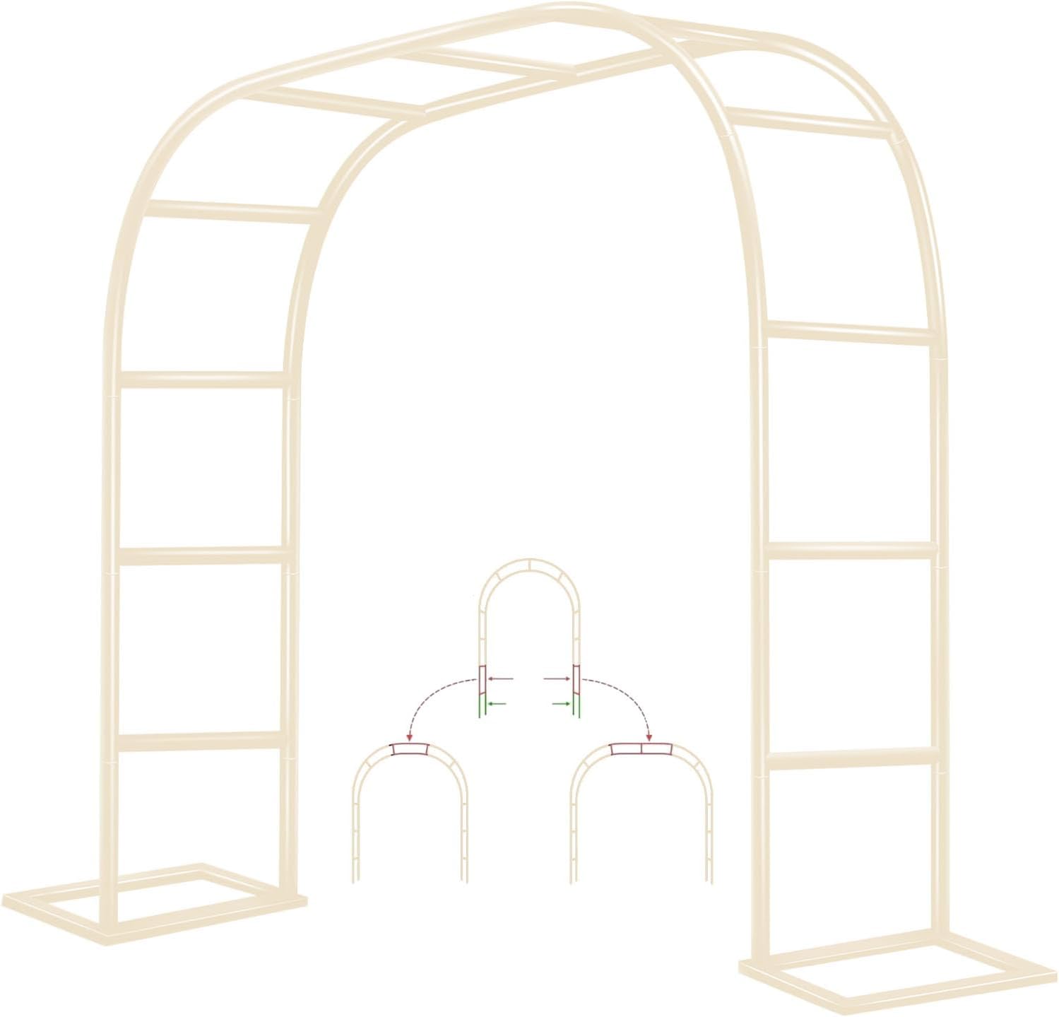 Thickened Rustproof Garden Arch, Wedding Arch- 4.6 * 7.8 or 6.4 * 7.5Ft ...