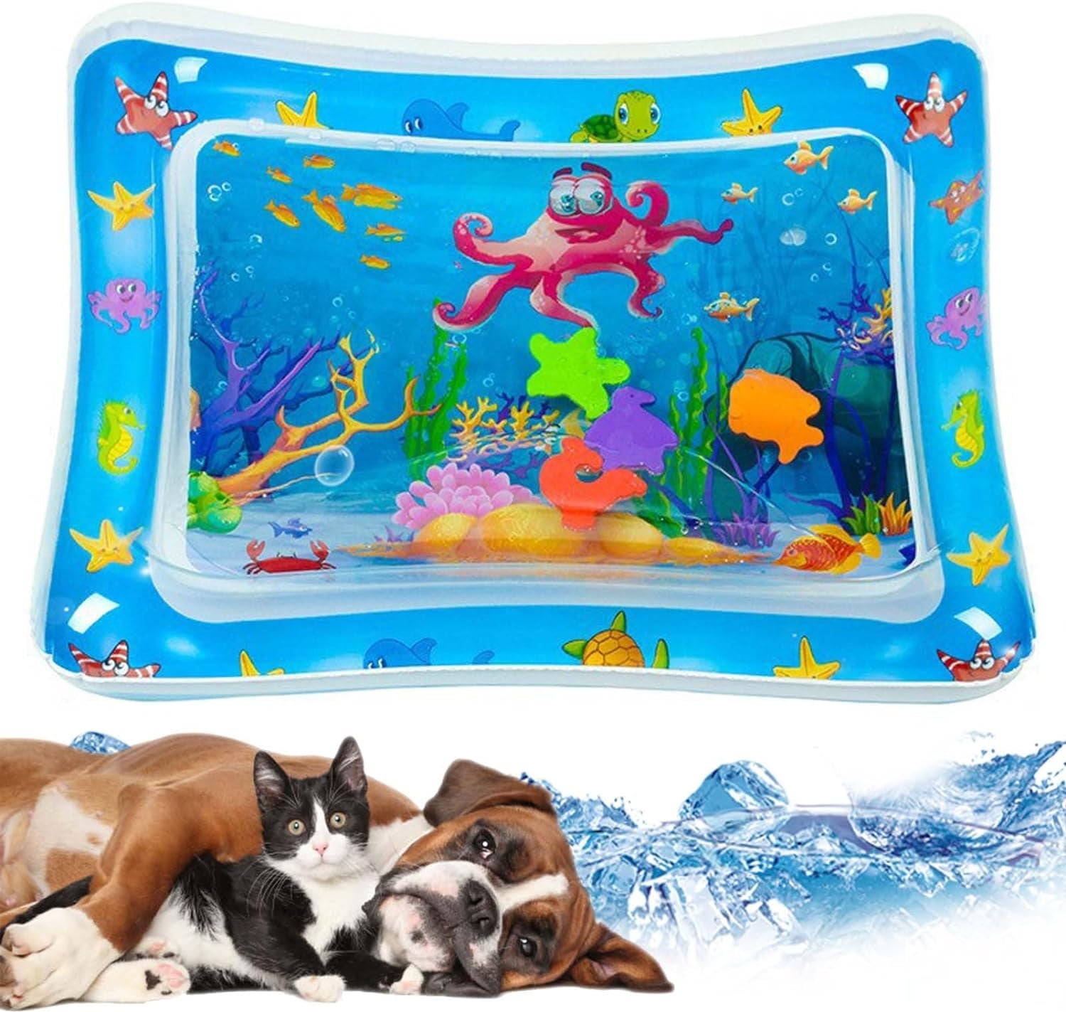 Thickened Splash Pad for Cats & Kids - Interactive Fish Design Sensory ...