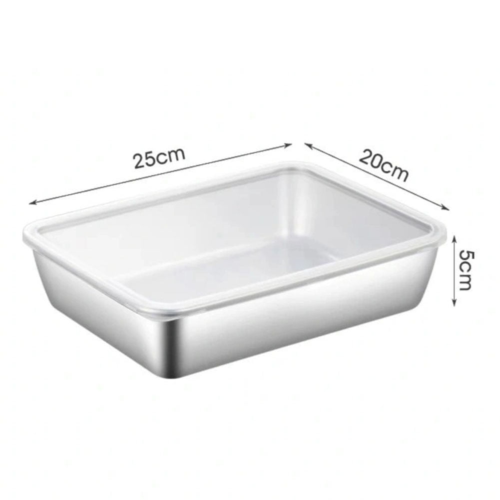 Thickened Square Plate Stainless Steel Rectangular Food Storage Pan ...