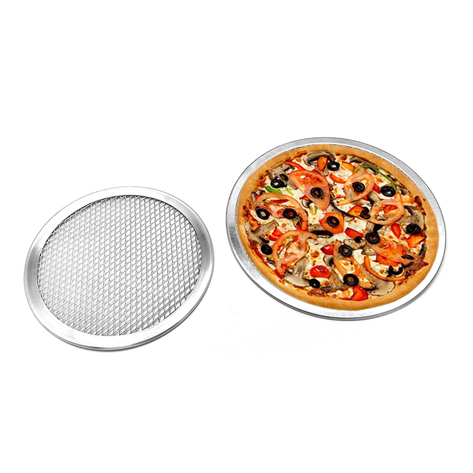 Thickened Stainless Steel Perforated Pizza Pan Round Shape Ideal Baking ...