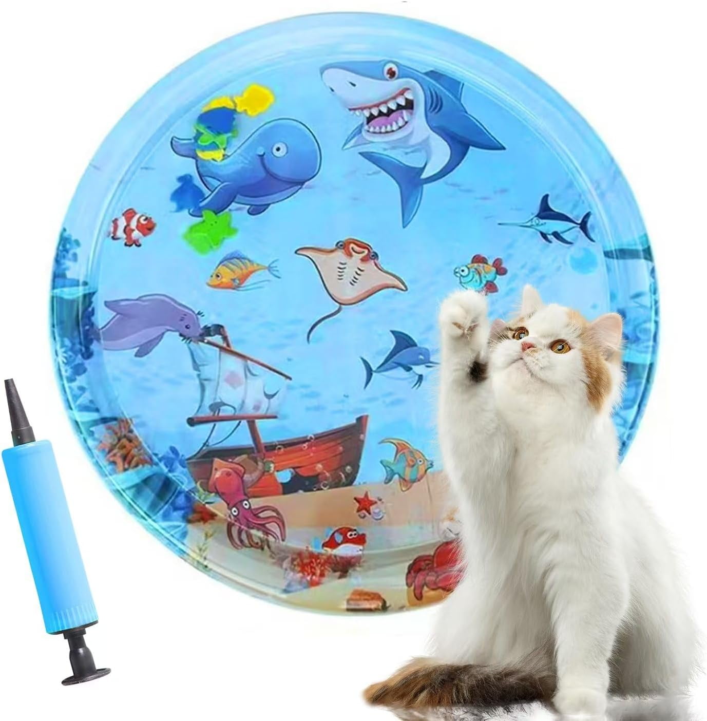 Thickened Water Sensor Play Mat, 2025 Upgraded 0.6mm Thicken Scratch-Resistant Interactive ...