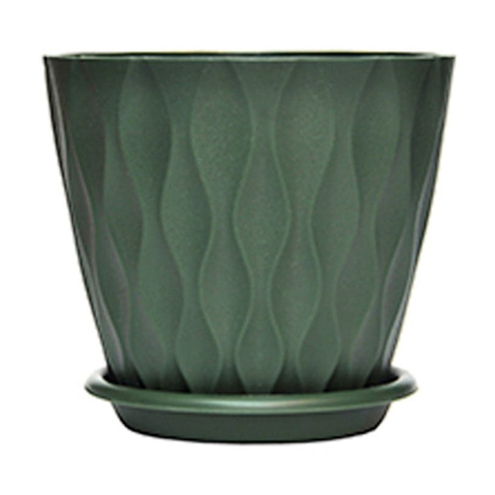 Thickened Wavy Pattern Flower Pots Set Of 5 With Holders For Home ...