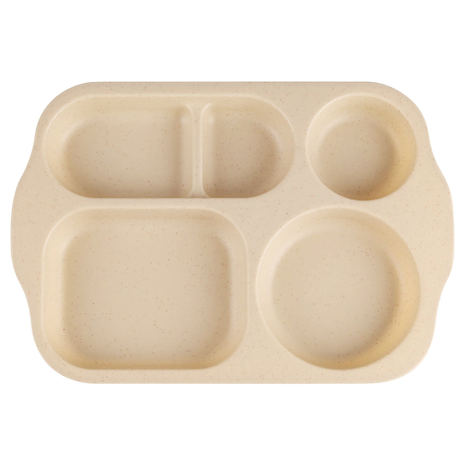 Thickened Wheat Straw 5-Compartment Meal Plates - BPA-Free Cafeteria ...
