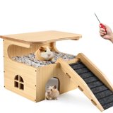 Thickened Wooden Enlarged Guinea Pig Castle Hideout, Durable Hamster ...