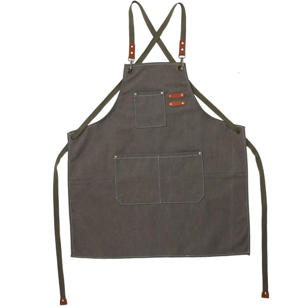 Thickened Work Apron With Multiple Pocket For Gardening Coffee Shop ...