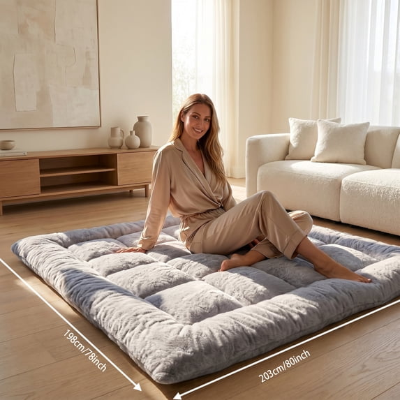 Thickened version，Soft and comfortable floor mat，Foldable sleeping pad ...