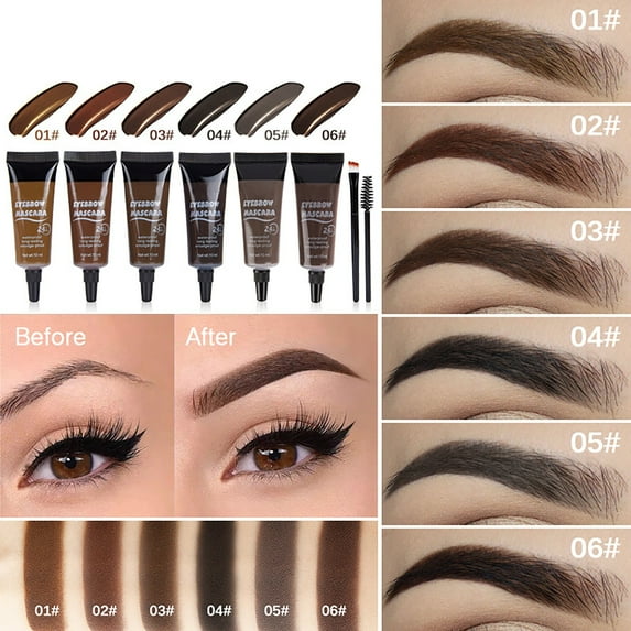 Thickening Eyebrow Mascara with 2 Eyebrow Brushes,Waterproof,Transfer ...