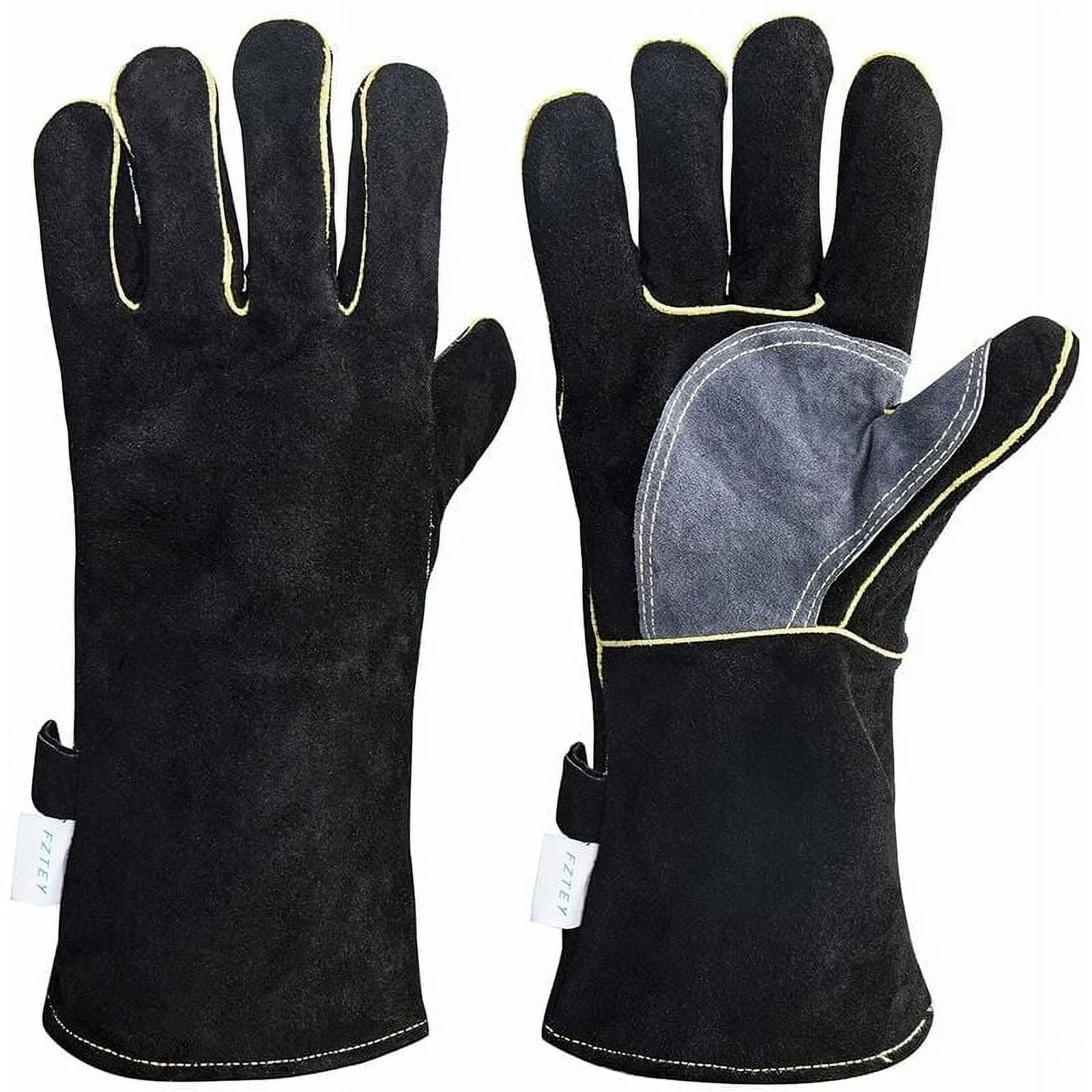 Thickening Heat And Fire Resistant Leather Gloves With Kevlar Stitching ...