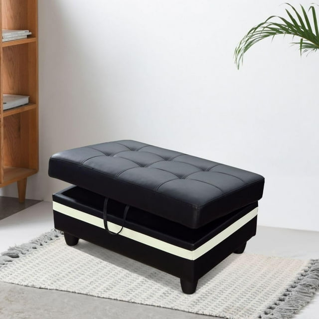 Thicker Foam Ottoman Storage for Living Room Foot Rest Stool Hassacks ...