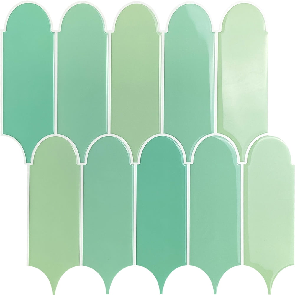 Thicker Premium Vinyl Feather Mosaic Tile Peel and Stick Backsplash for ...