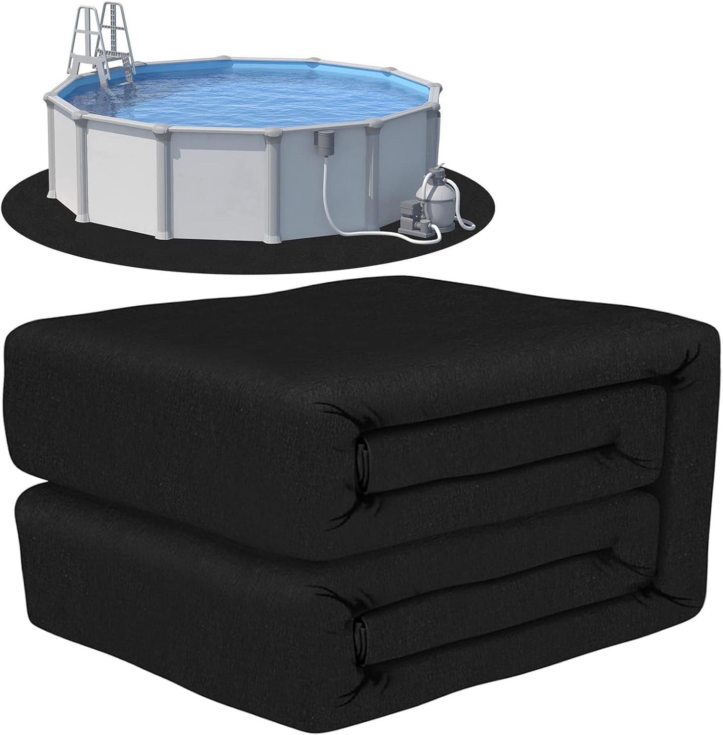 Thicker Upgraded Pool Liner Pad – Pre-Cut for 12' Round Above Ground ...