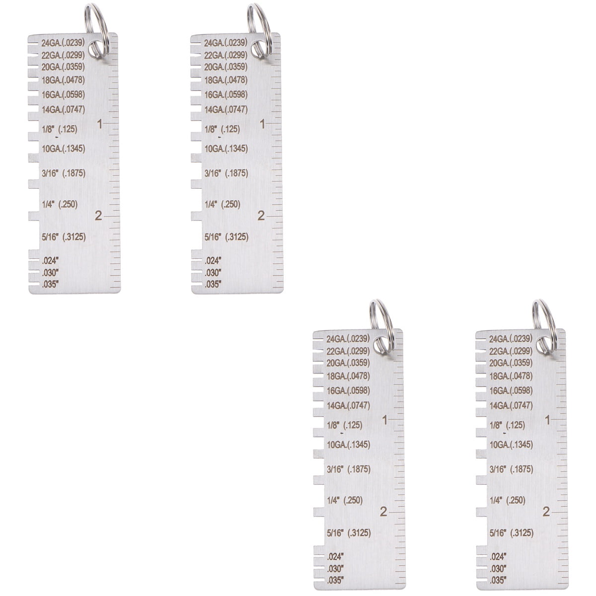 Thickness Gauge 4 Pcs Inspection Tool Measuring Metal Plate Double ...
