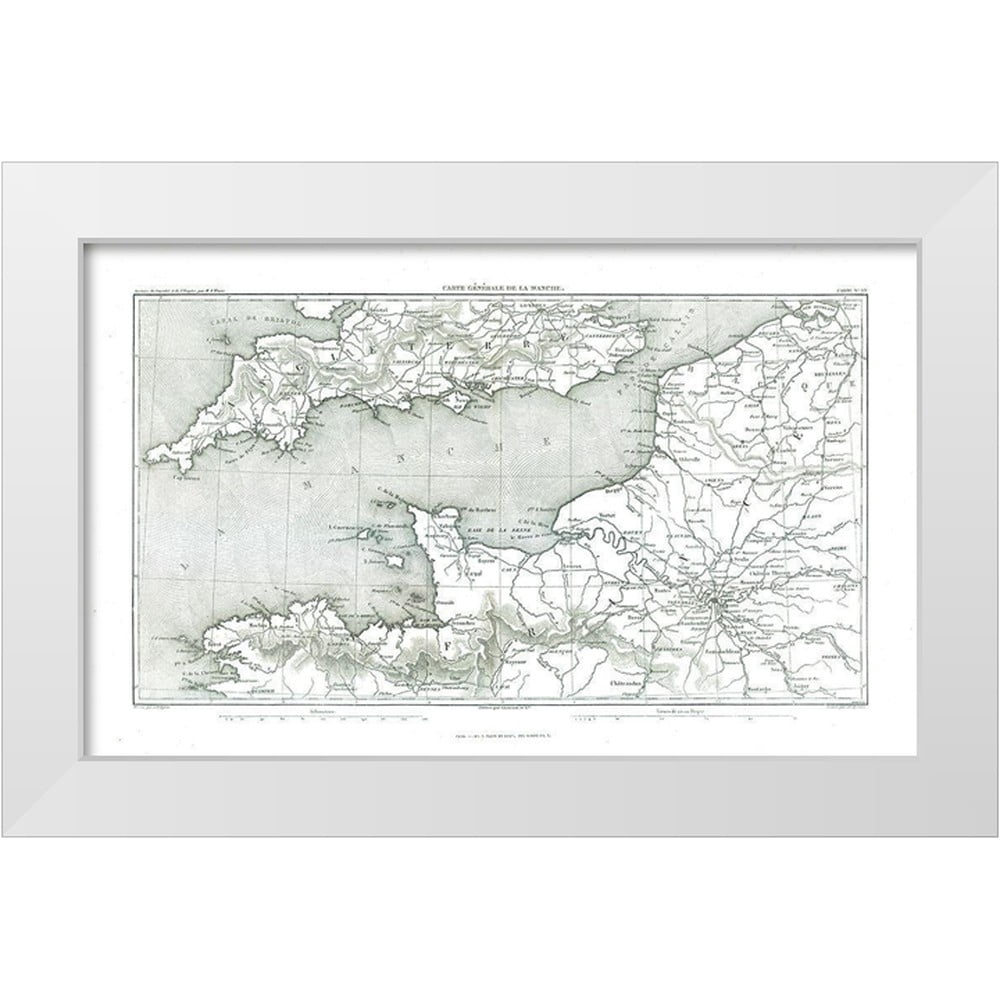 Thiers 32x21 White Modern Wood Framed Museum Art Print Titled - English ...