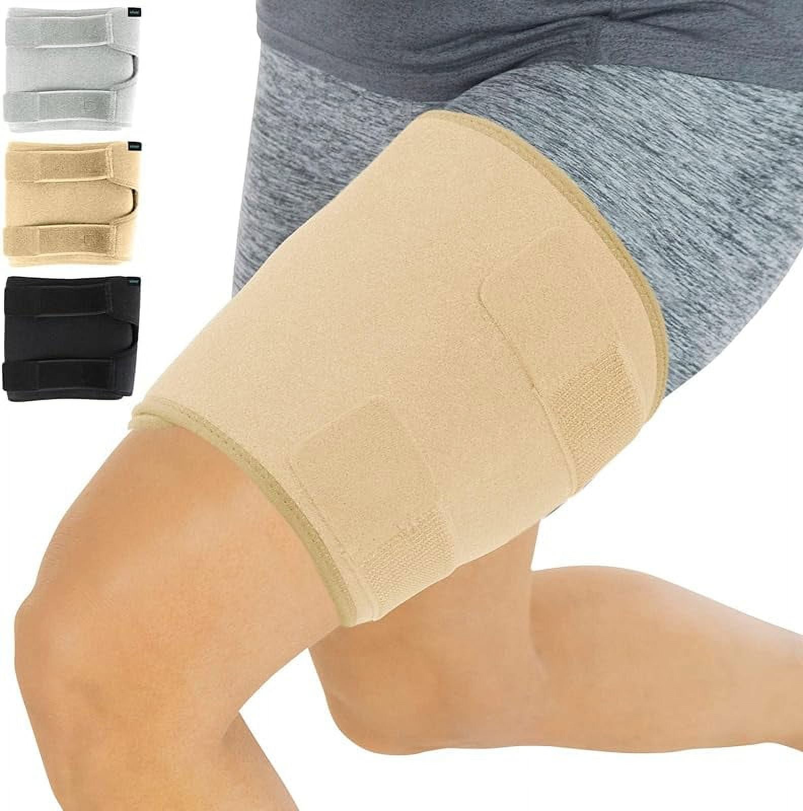 Thigh Brace - Hamstring Quad Wrap - Adjustable Compression Sleeve ...