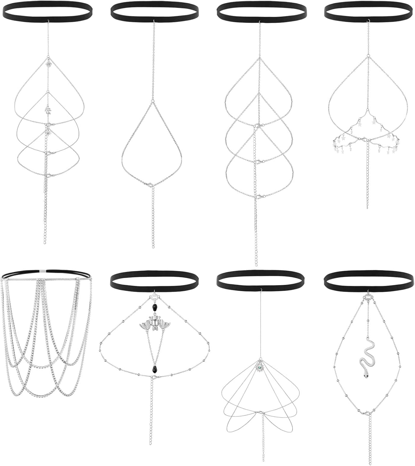 Thigh Chains for Women 8PCS Leg Chains for Women Teen Girls Snake Leg ...