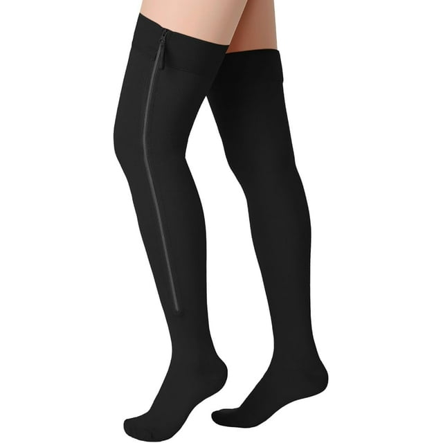 Thigh High Zipper Compression Socks Zipper Compression Stockings Thigh ...