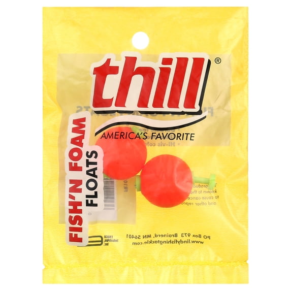 Thill Fish'n Foam Round Fishing Float Unweighted Clip Red Plastic ...