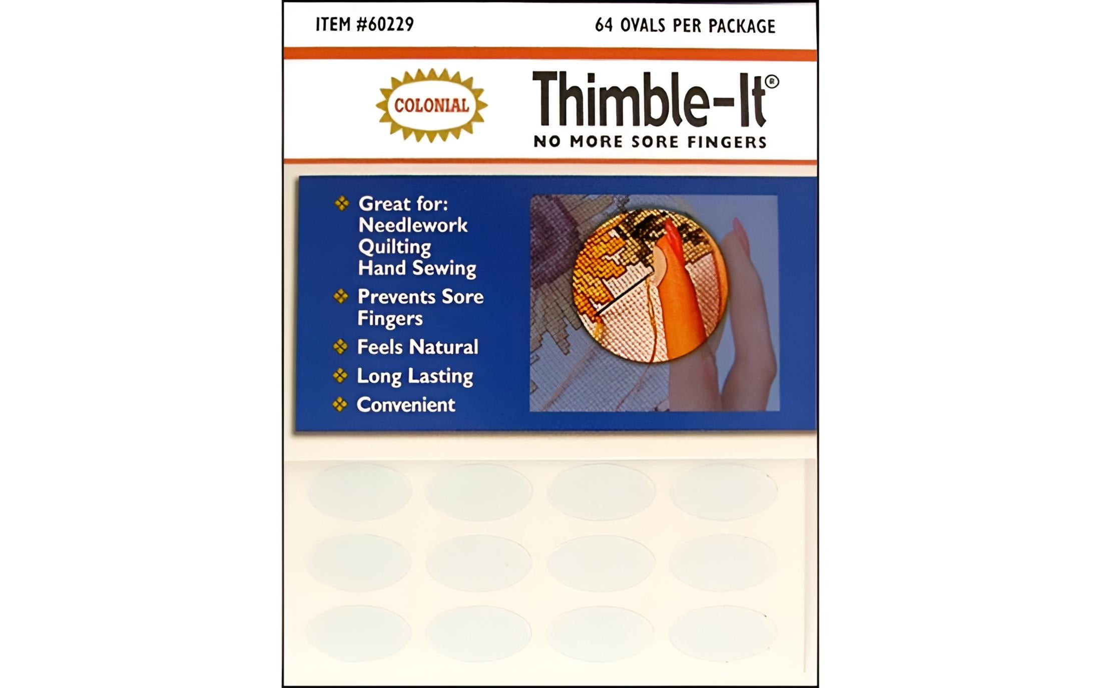 Thimble-It, Self-Stick Oval Pads (64pk), Colonial Needle - Walmart.com