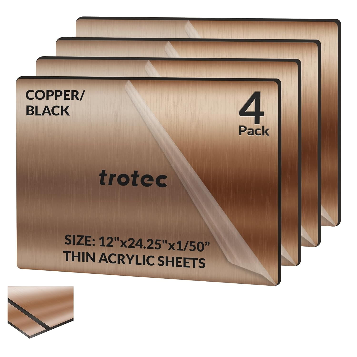 | Thin Acrylic Sheet | 4 Pcs | Copper/Black | Matte, Gloss & Brushed ...