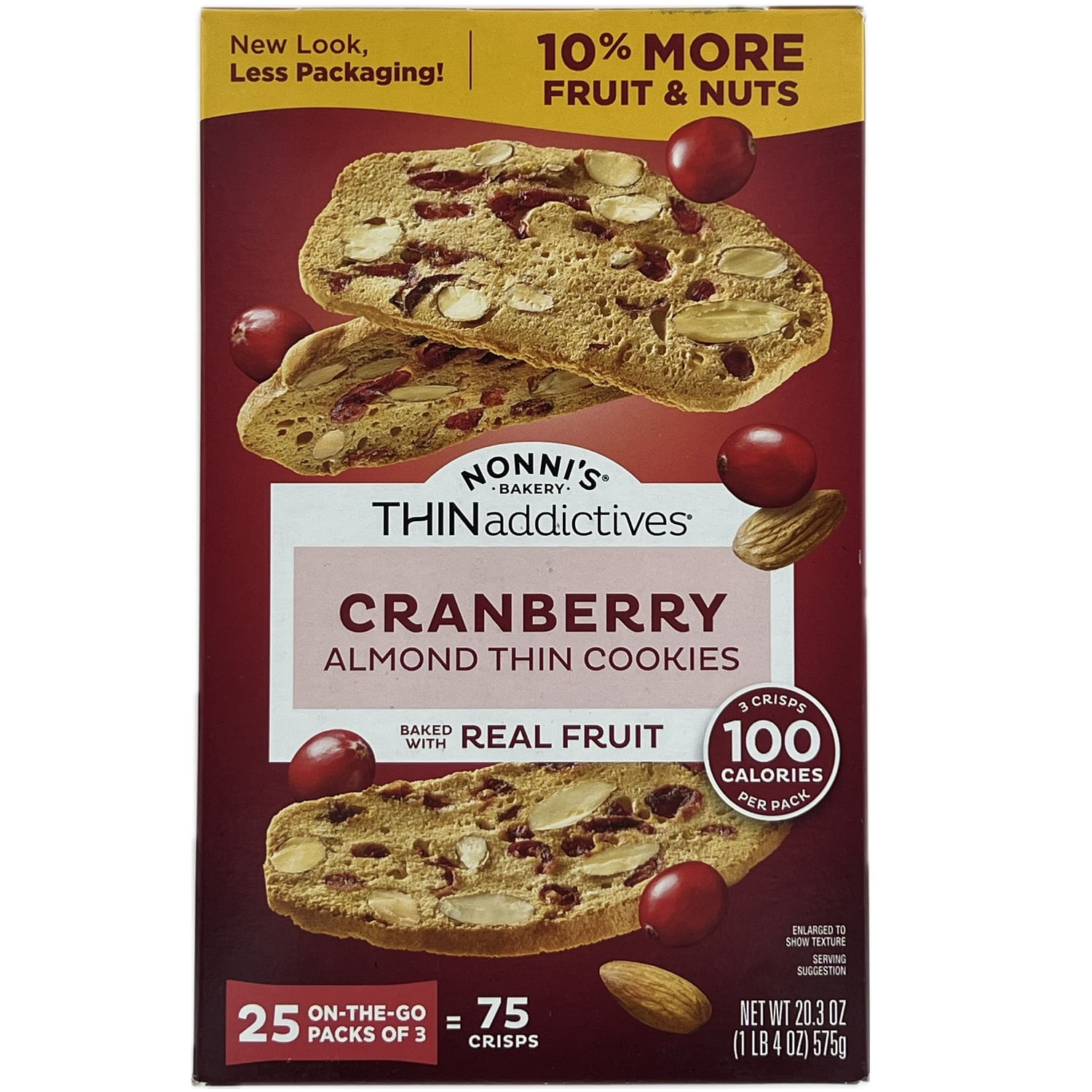 Nonni's Bakery, Thin Addictives Cranberry Almond Cookies, 75 Count ...
