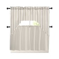 Thin Beige Striped Kitchen Curtains Sets for Windows 3 Piece, Farmhouse ...