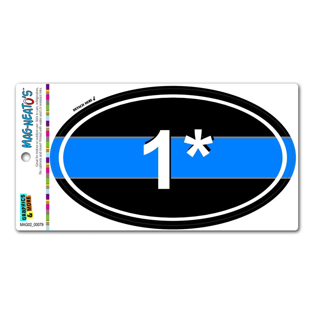Thin Blue Line 1 One Asterisk - Police Euro Oval MAG-NEATO'S(TM) Car ...