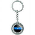 Thin Blue Line 2 Two Asterisk K-9 Unit Police Spinning Round Metal Key ...