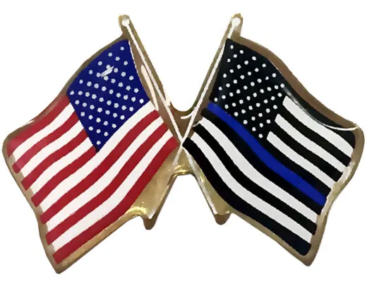 Thin Blue Line / A Flag LAPEL PIN Support Police Blue Lives Matter Made ...