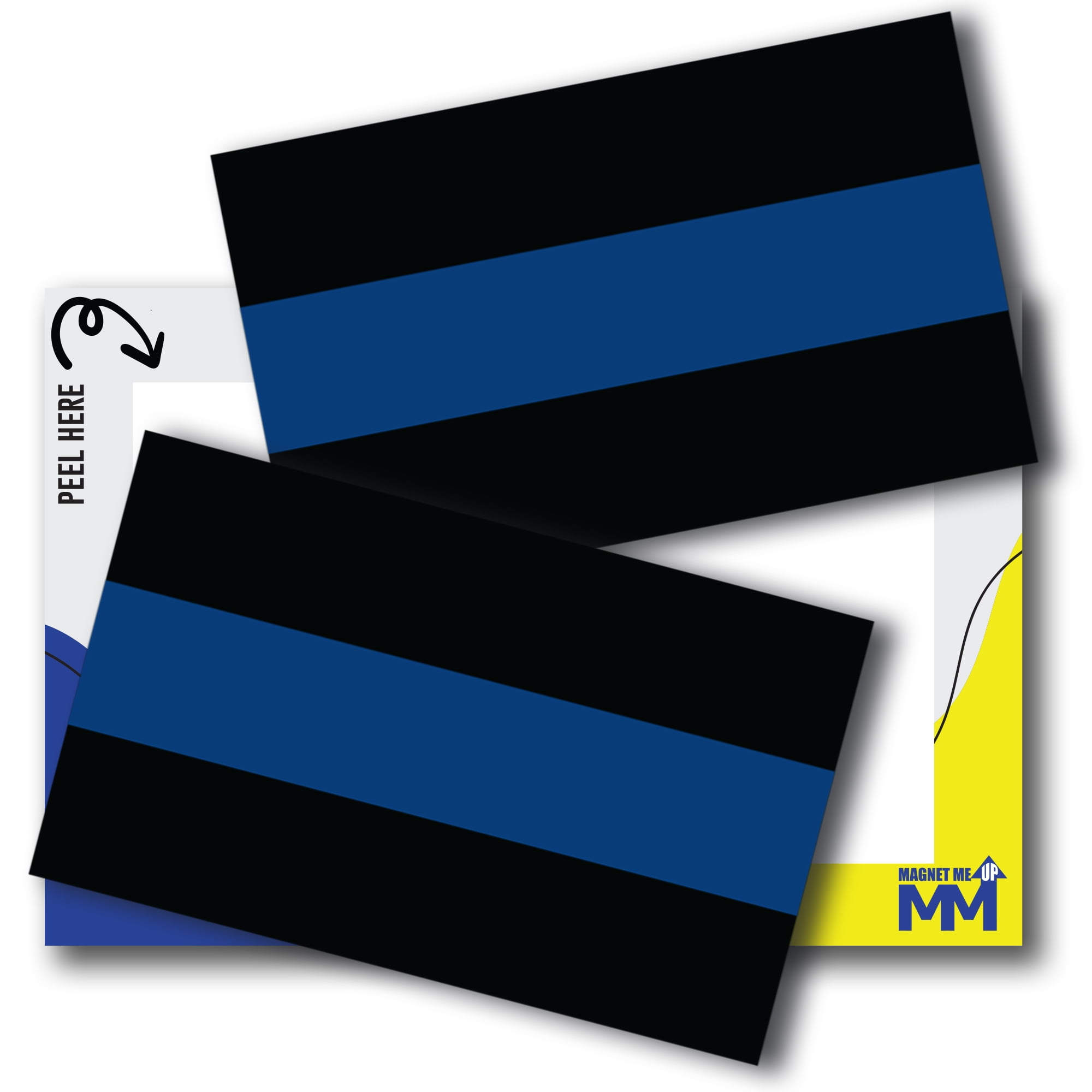 Thin Blue Line Adhesive Decal Sticker, 2 Pack, 3x5 Inch, Adhesion to ...